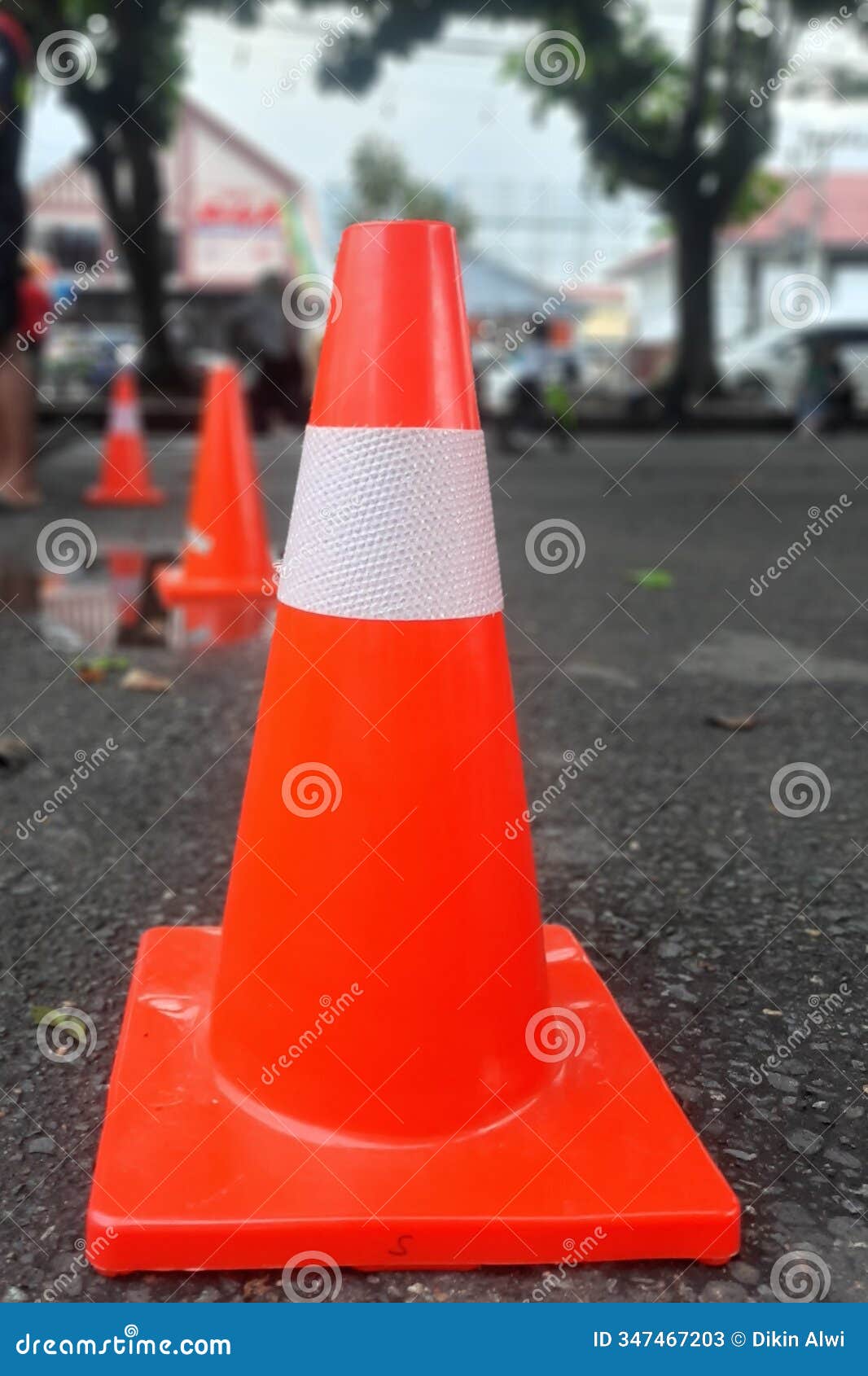 Safety Traffic / Cone with Blured Background Stock Image - Image of ...