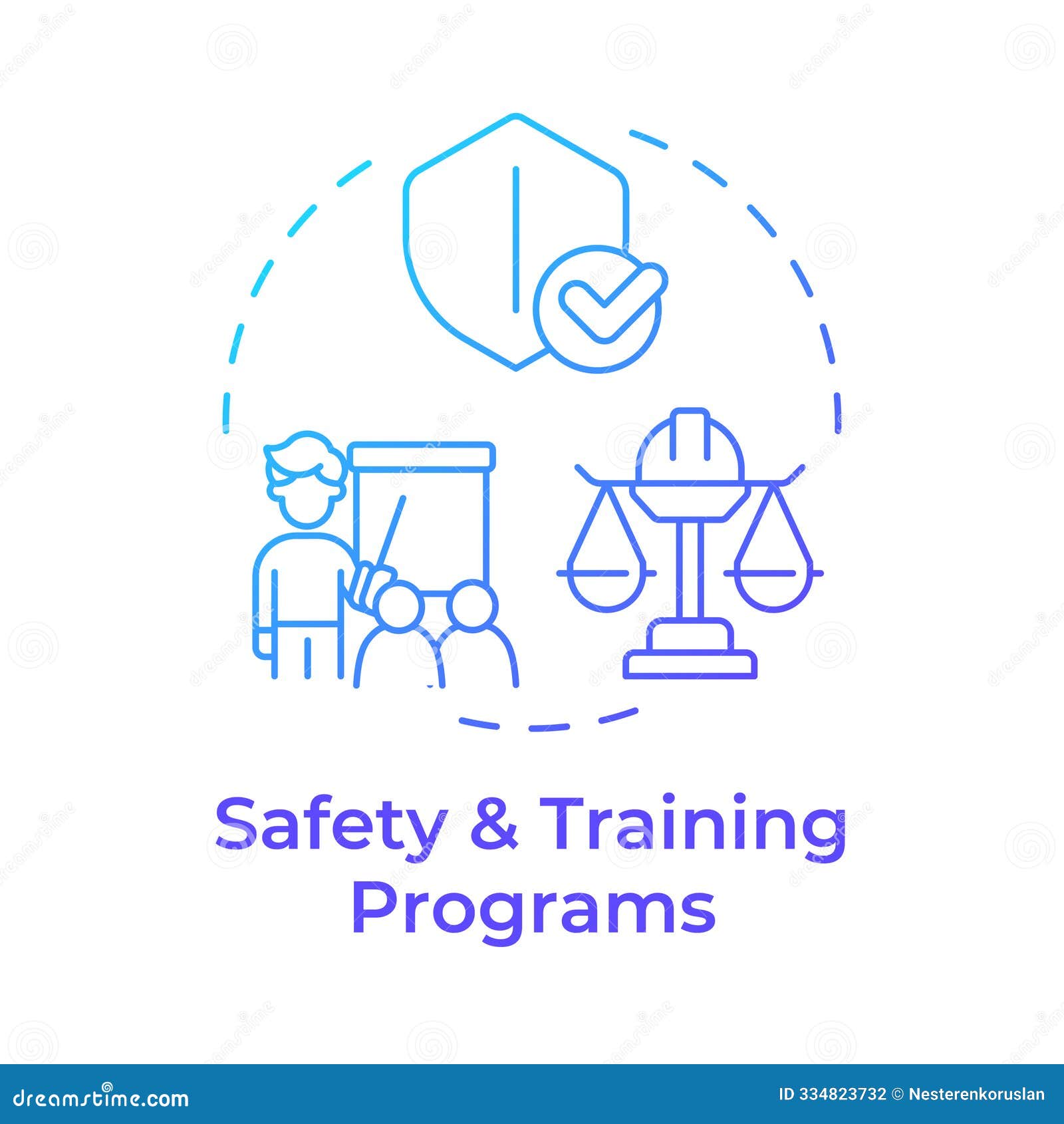 Safety and Training Programs Blue Gradient Concept Icon Stock ...