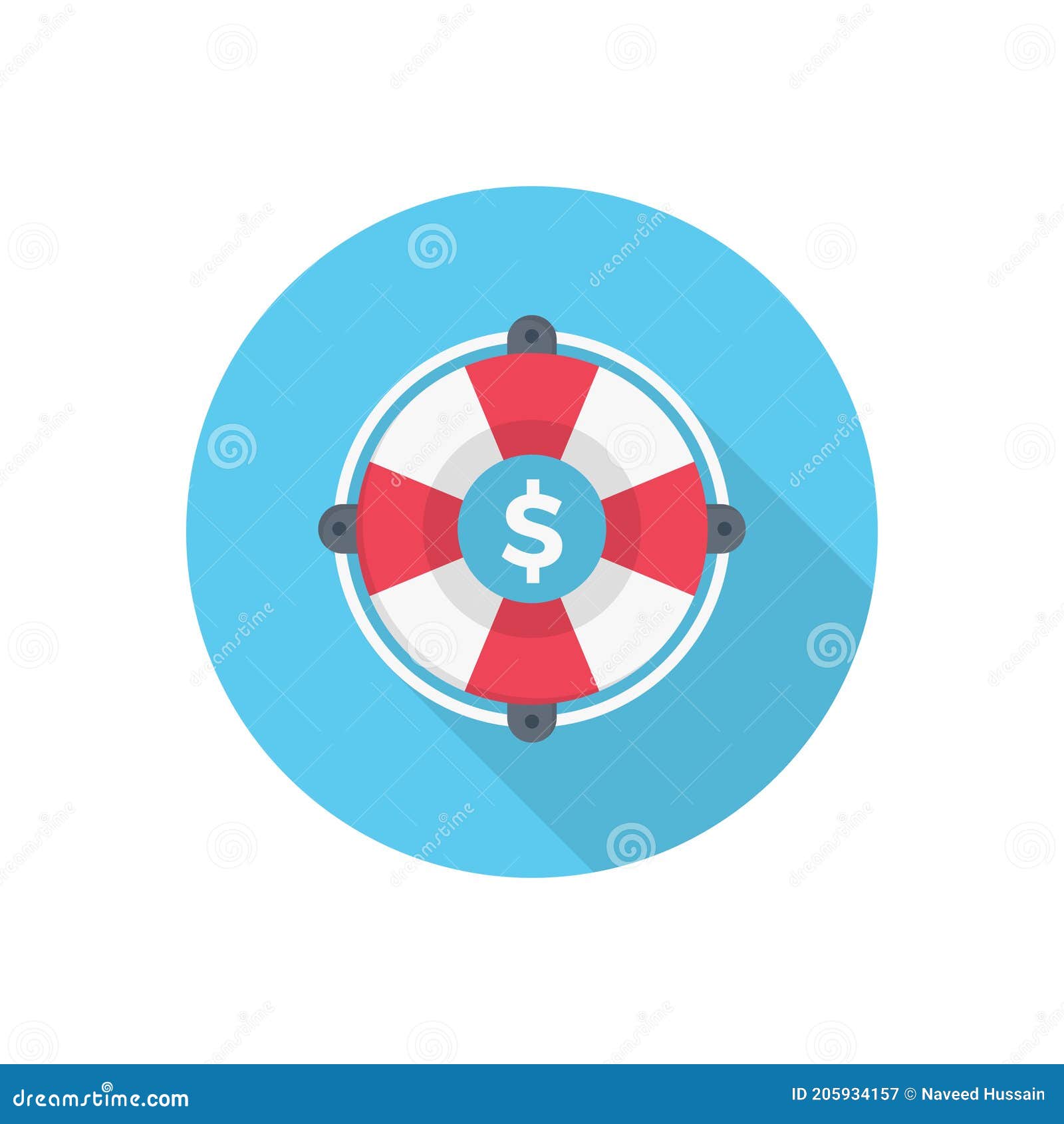 Safety Vector Flat Colour Icon Stock Vector - Illustration of help ...