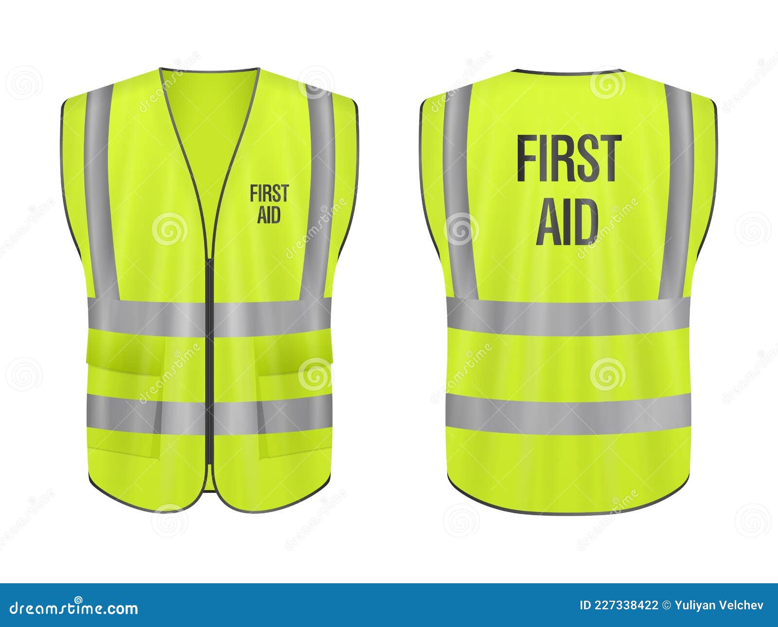 Safety vest first aid set stock vector. Illustration of vest - 227338422