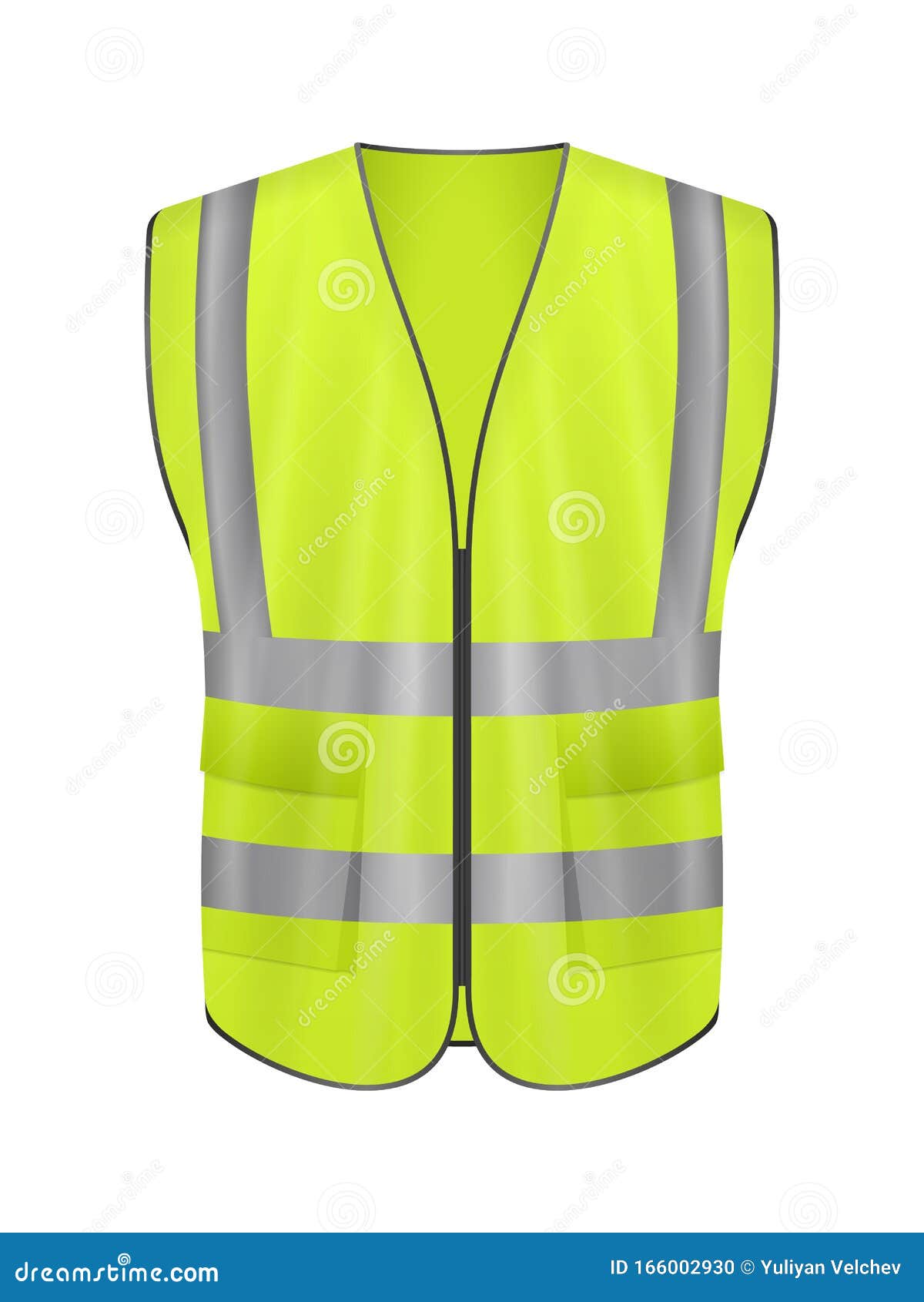 Safety vest front stock vector. Illustration of bright - 166002930