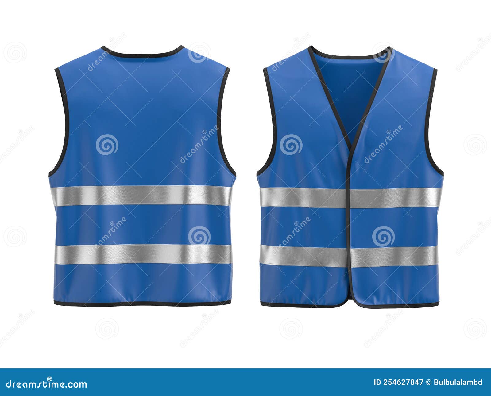 Safety Vest Mockup Front and Back View Stock Image - Image of striped ...