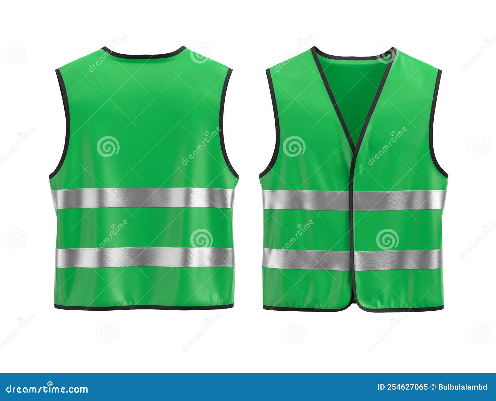 Safety Vest Mockup Front and Back View Stock Image - Image of orange ...