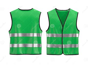 Safety Vest Mockup Front and Back View Stock Image - Image of orange ...
