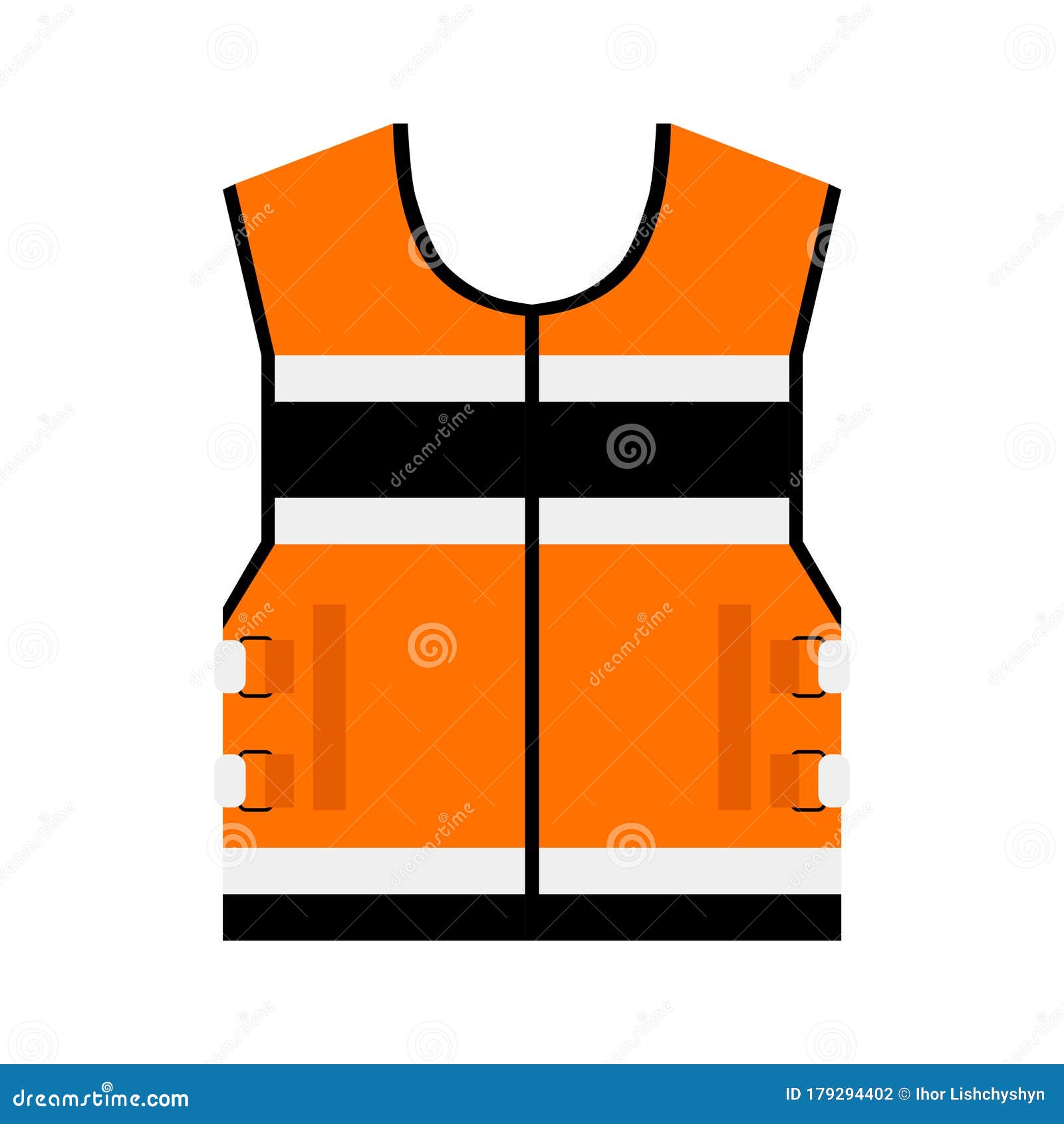 Safety Vest with Reflective Stripes. Uniform for Workers. Isolated ...