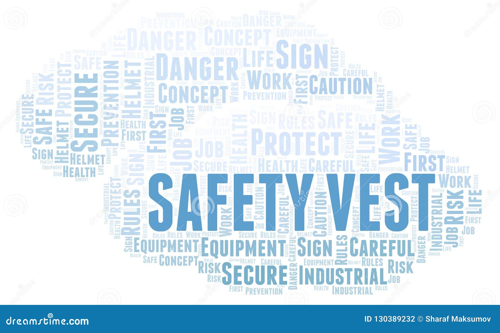 Safety Vest word cloud. stock illustration. Illustration of protect ...