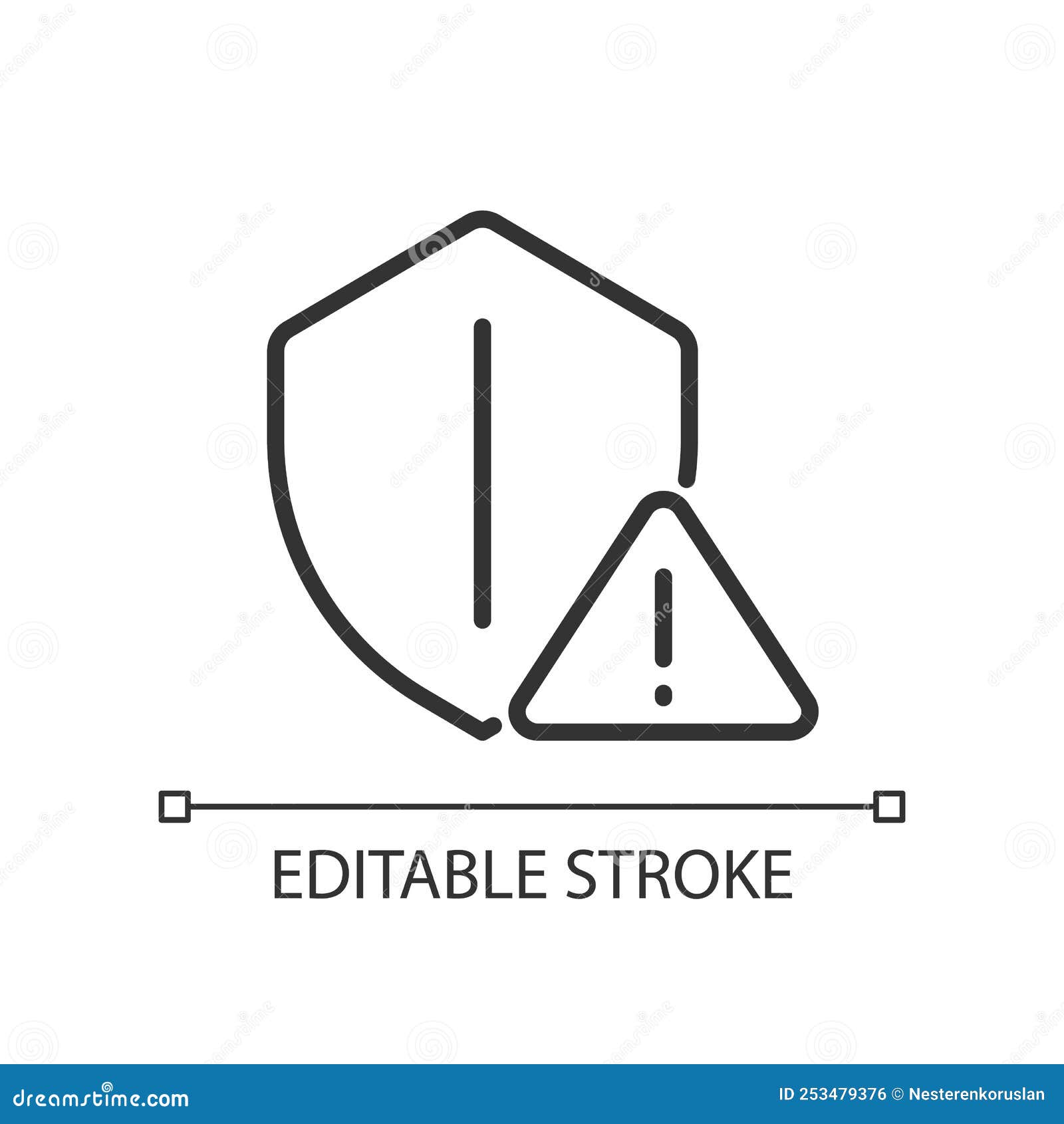 Safety Warning Pixel Perfect Linear Icon Stock Vector - Illustration of ...