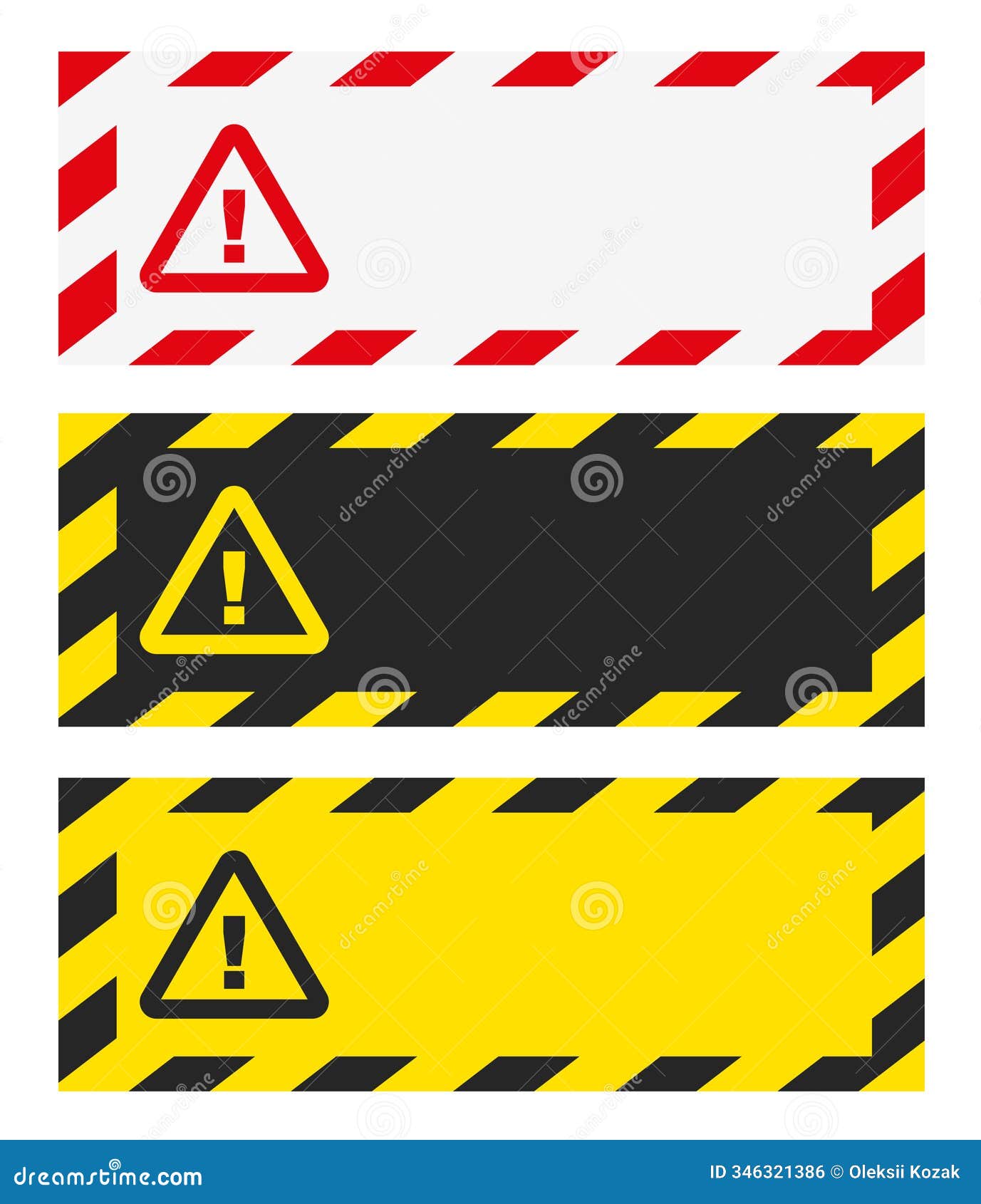 Safety Warning Signs. Set of Safety and Caution Signs Stock ...