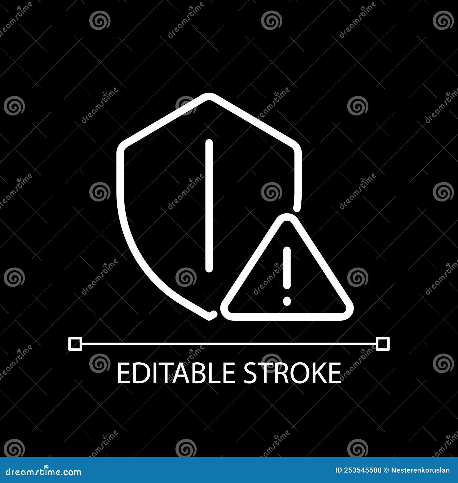 Safety Warning White Linear Icon for Dark Theme Stock Vector ...