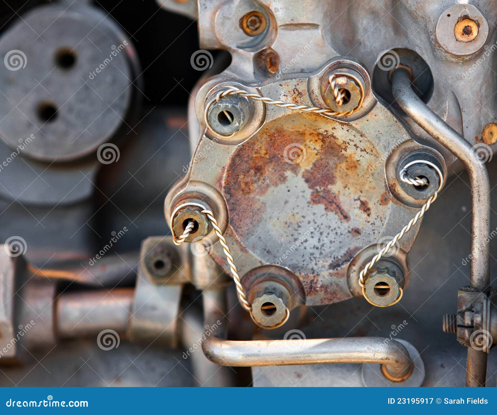 Safety Wired Bolts stock image. Image of bolts, pipe - 23195917