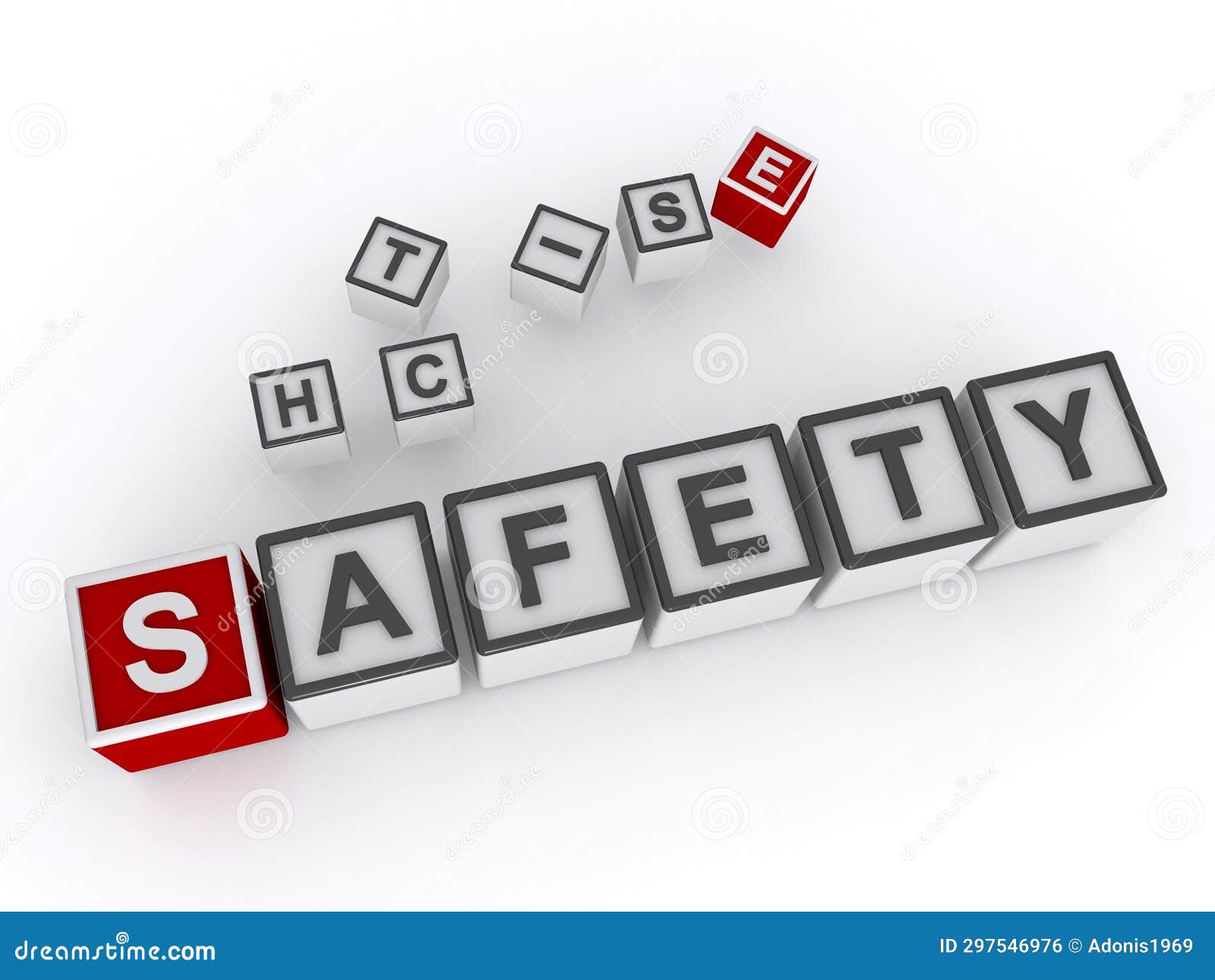 Safety word block on white stock illustration. Illustration of ...