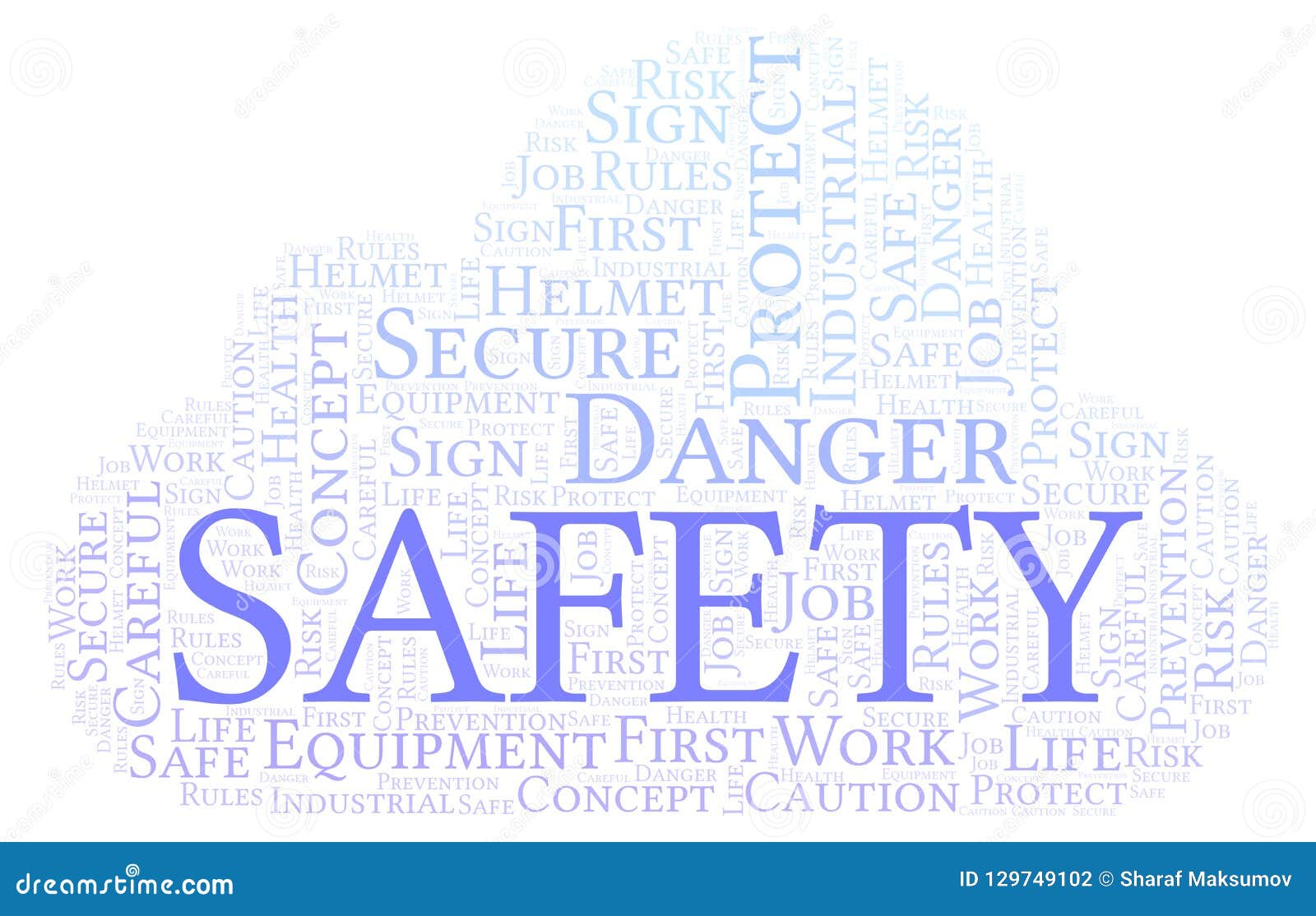 Safety word cloud. stock illustration. Illustration of life - 129749102