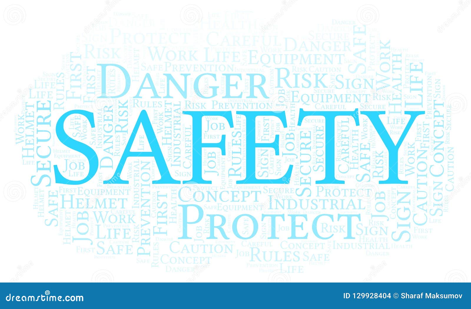 Safety word cloud. stock illustration. Illustration of typography ...