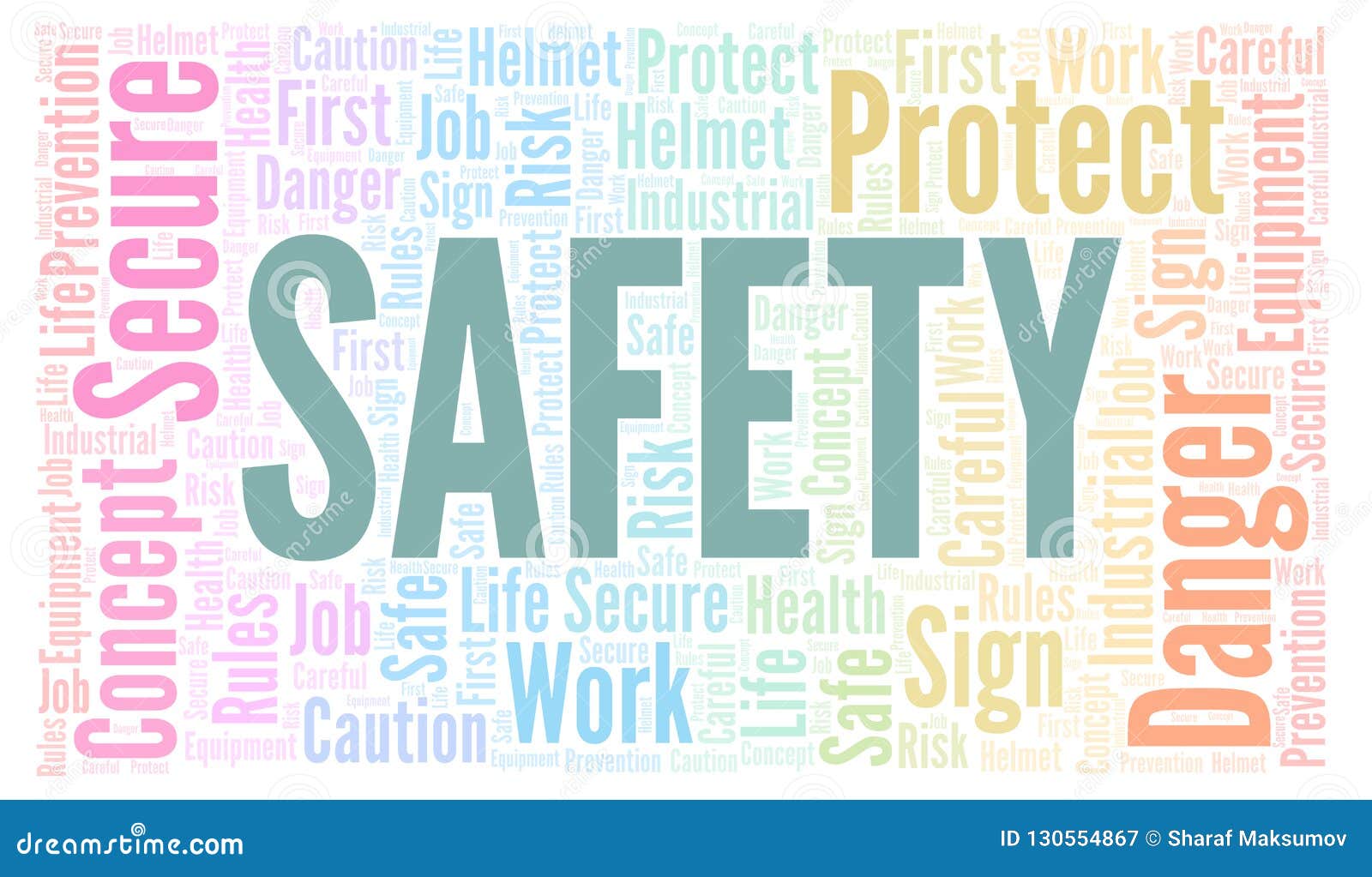 Safety word cloud. stock illustration. Illustration of bright - 130554867