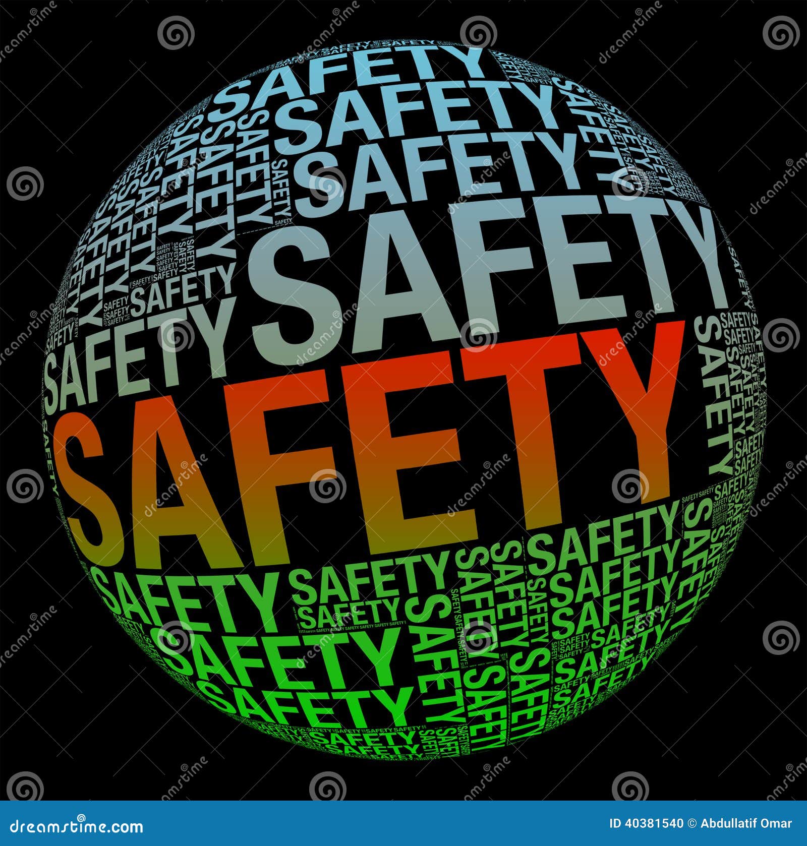 Safety in word collage stock illustration. Illustration of safety ...