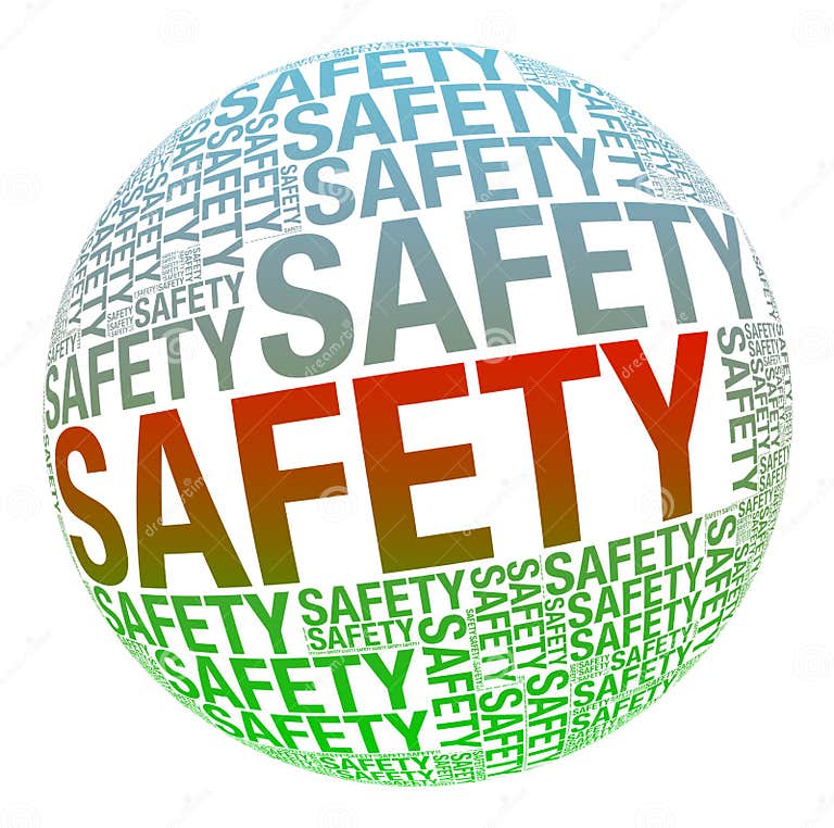 Safety in word collage stock illustration. Illustration of ...