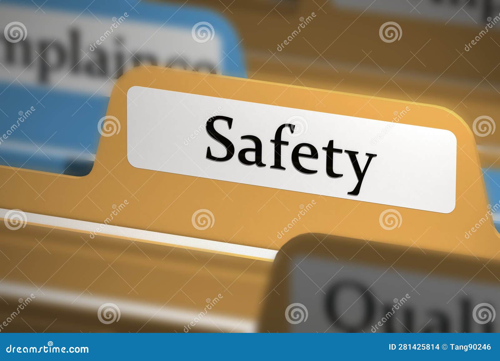 Safety Word on File Folder Tab Stock Illustration - Illustration of ...