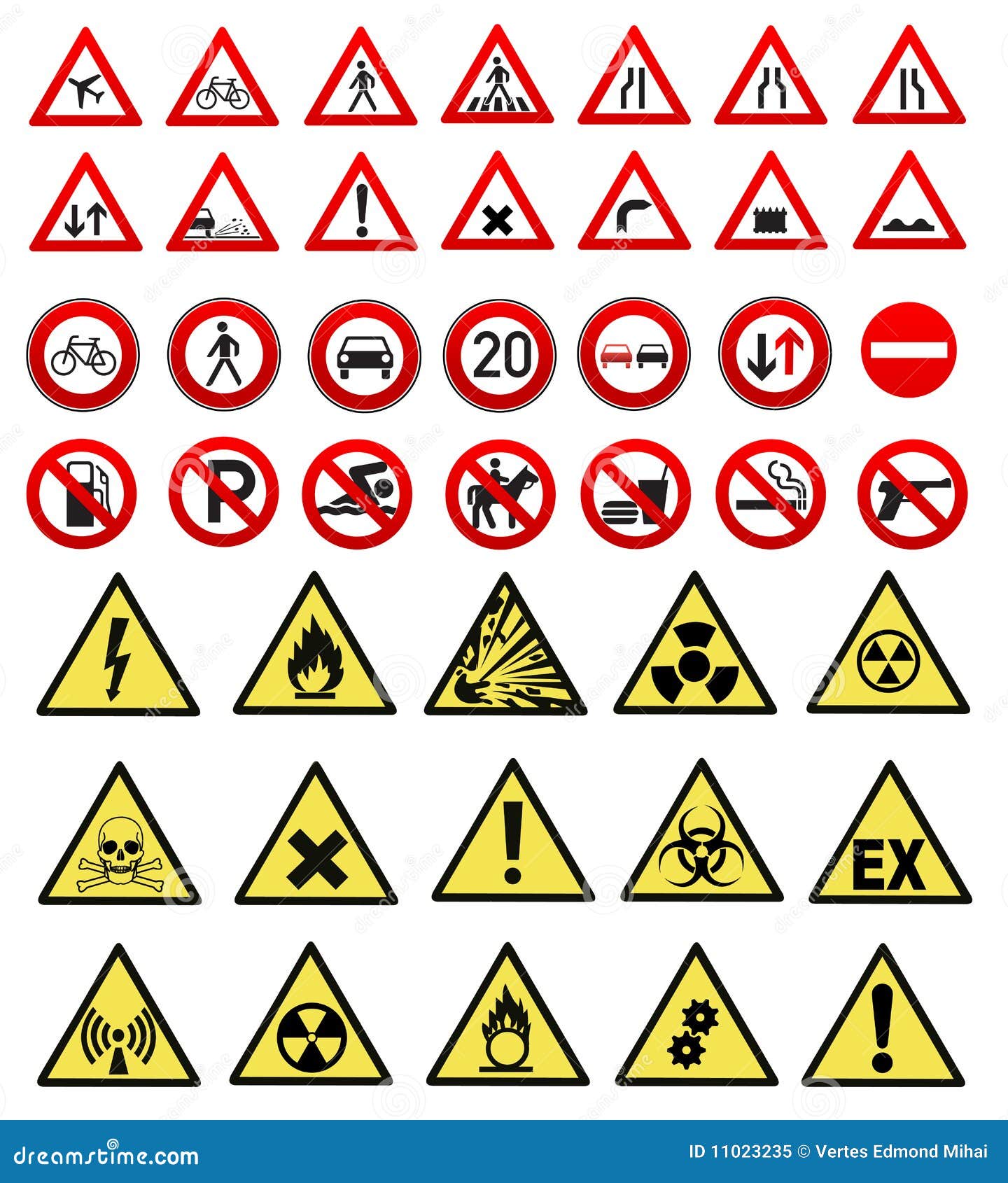 Safety and Work Sign Collection Stock Vector - Illustration of fumes ...