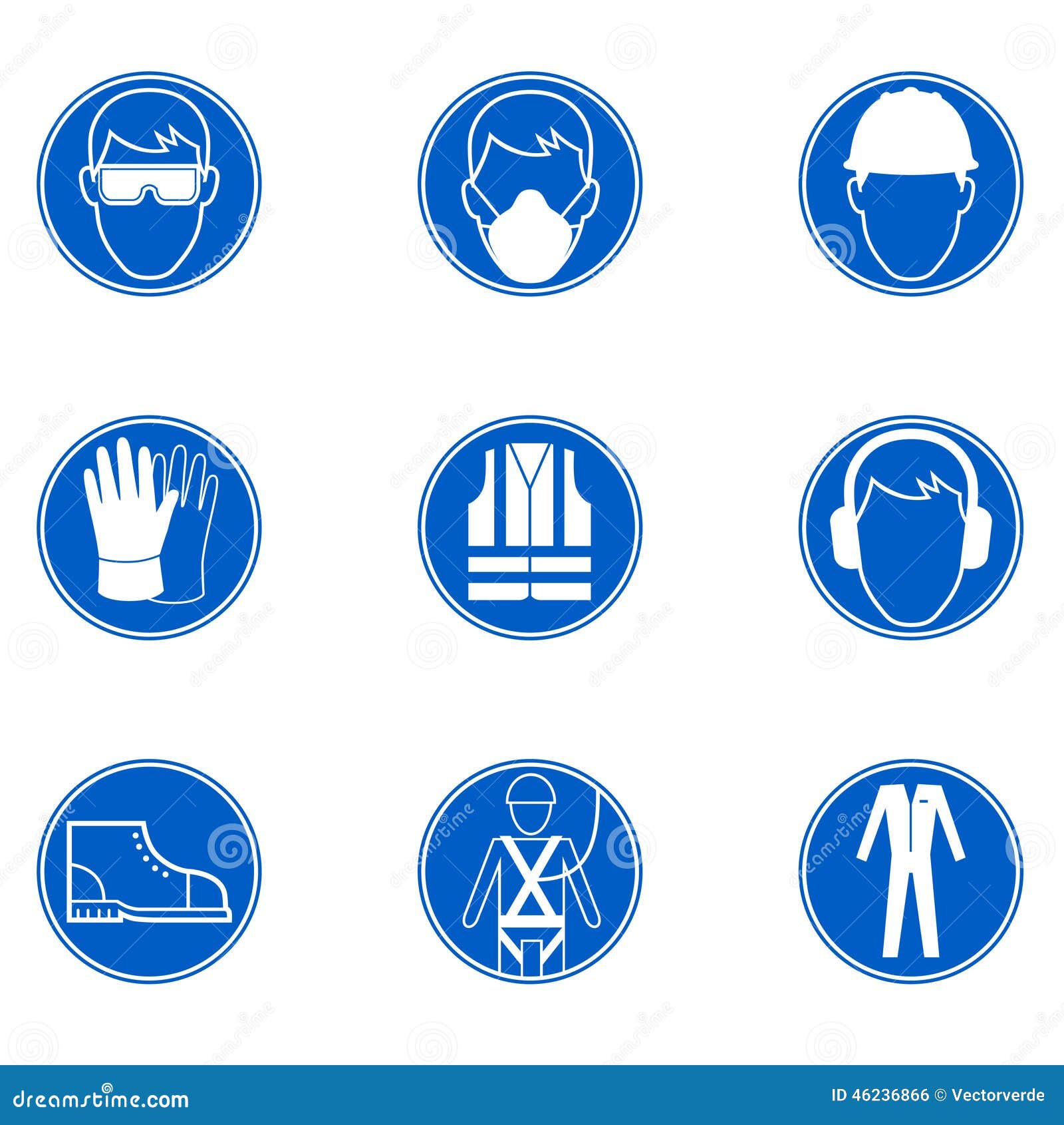 Safety at work signs stock vector. Illustration of mandatory - 46236866