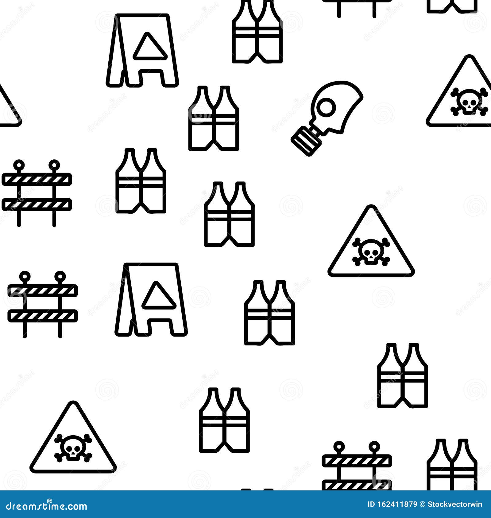 Safety Work Vector Seamless Pattern Stock Vector - Illustration of ...