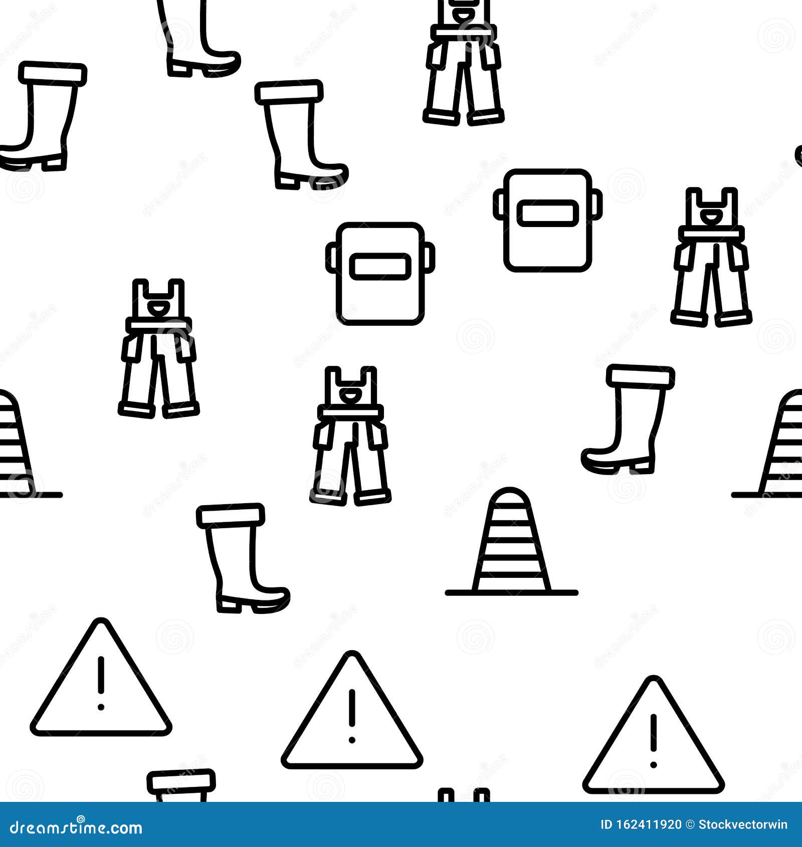 Safety Work Vector Seamless Pattern Stock Vector - Illustration of ...