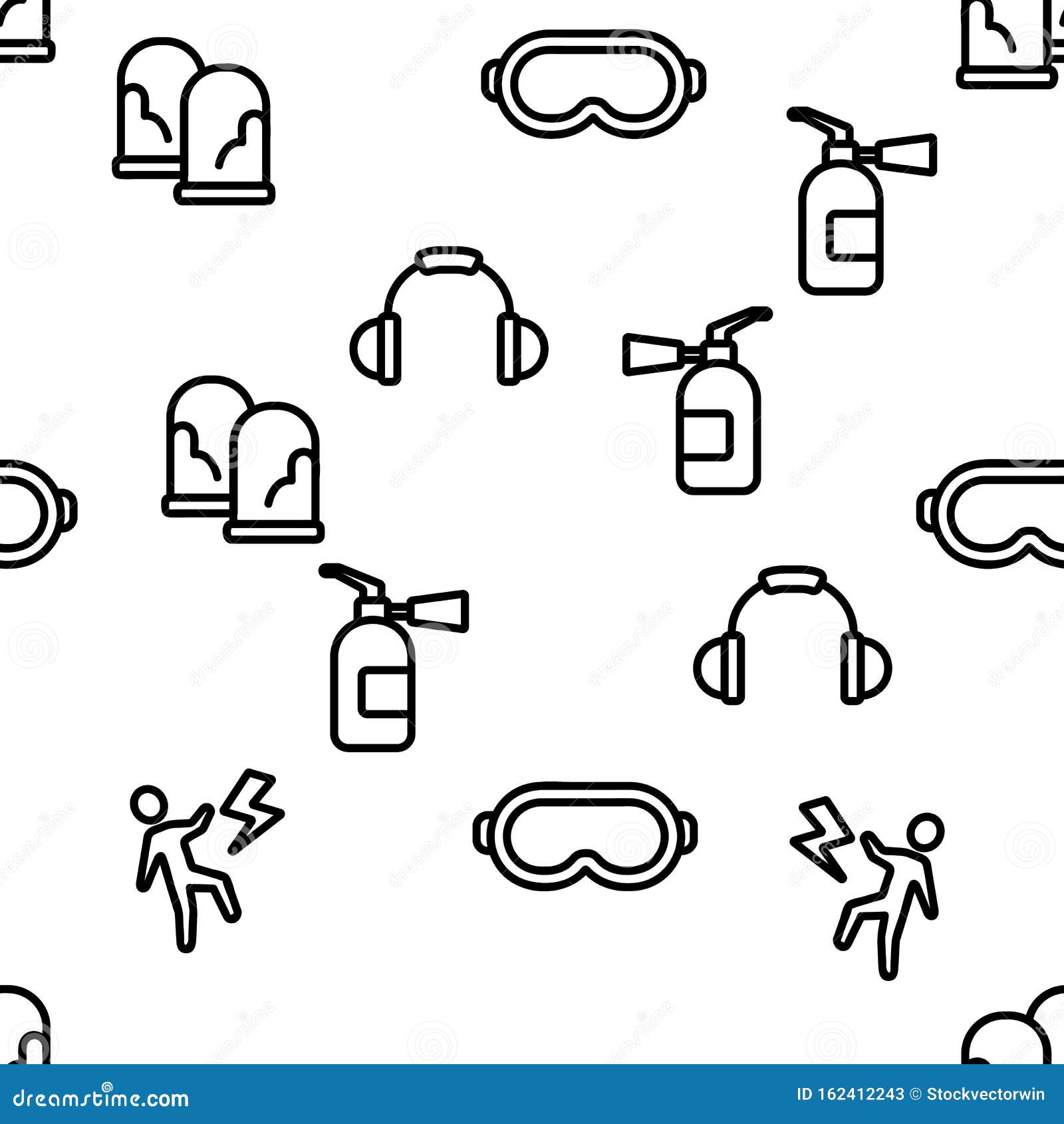 Safety Work Vector Seamless Pattern Stock Vector - Illustration of pack ...