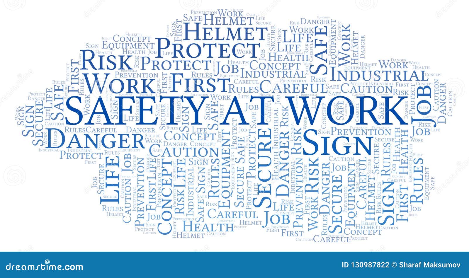 Safety at Work word cloud. stock illustration. Illustration of poster ...