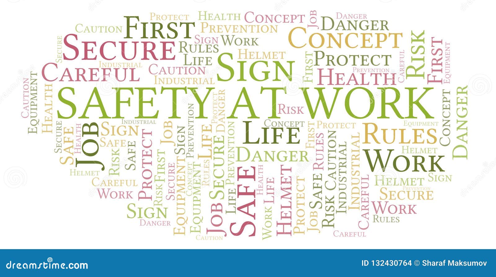 Safety at Work word cloud stock illustration. Illustration of life ...