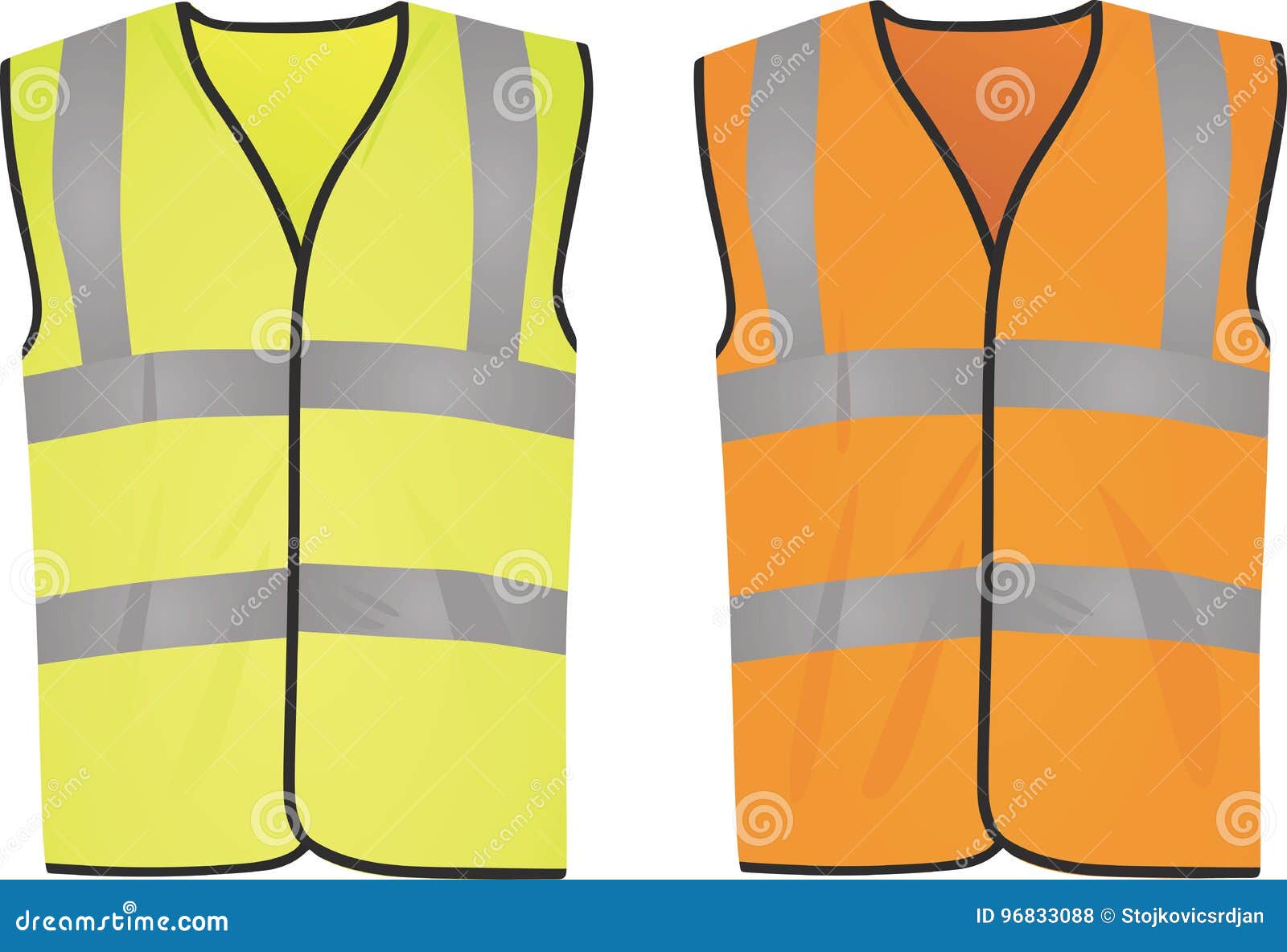 Safety Yellow And Orange Vests Vector Illustration | CartoonDealer.com ...