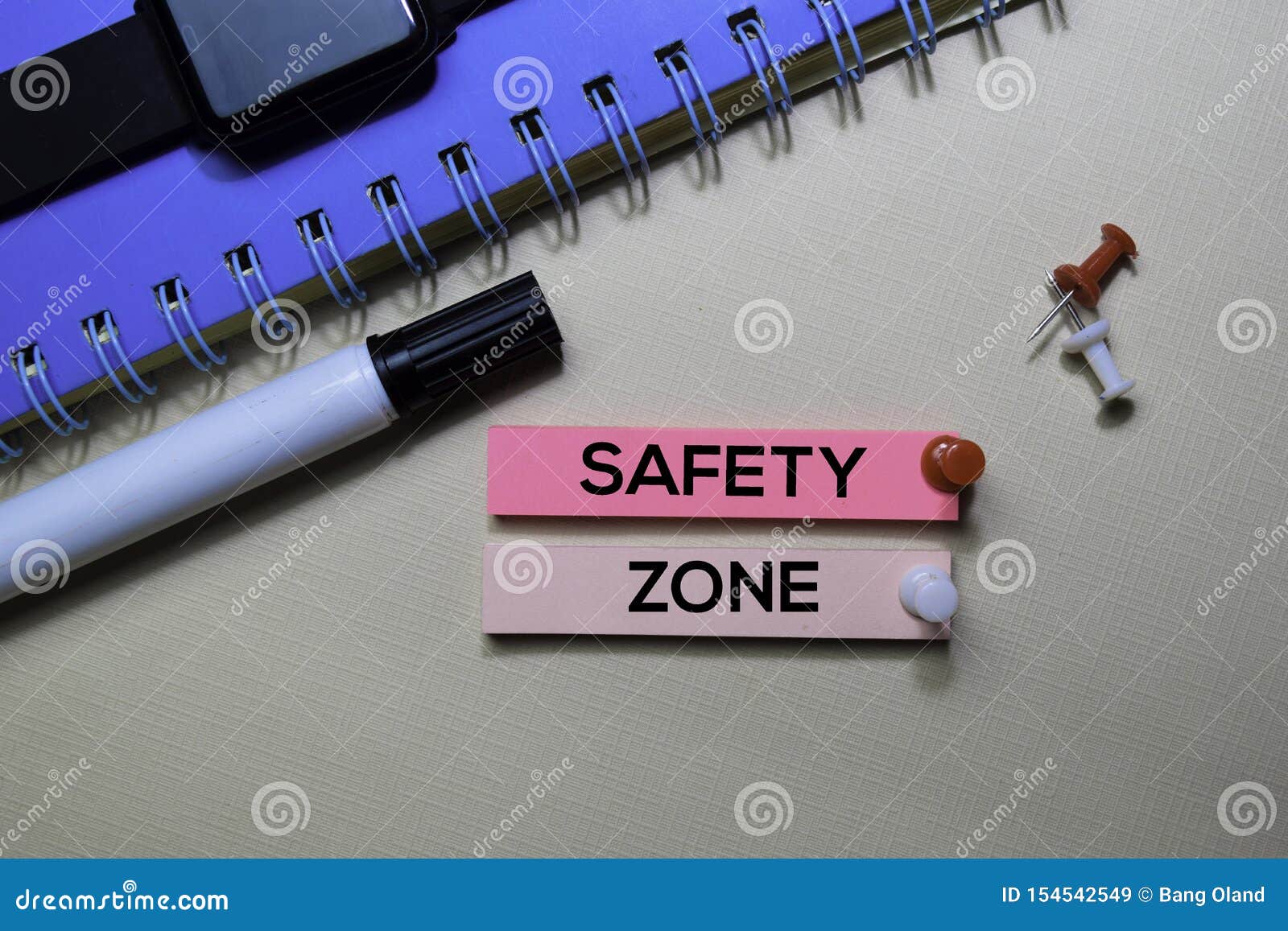 Safety Zone Text on Sticky Notes Isolated on Office Desk Stock Image ...