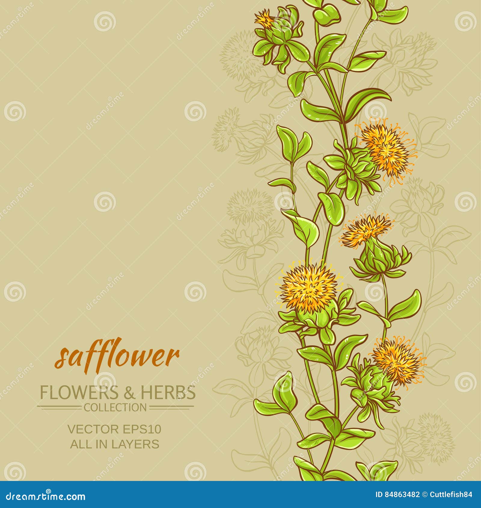 Safflower color background stock vector. Illustration of pigment - 84863482