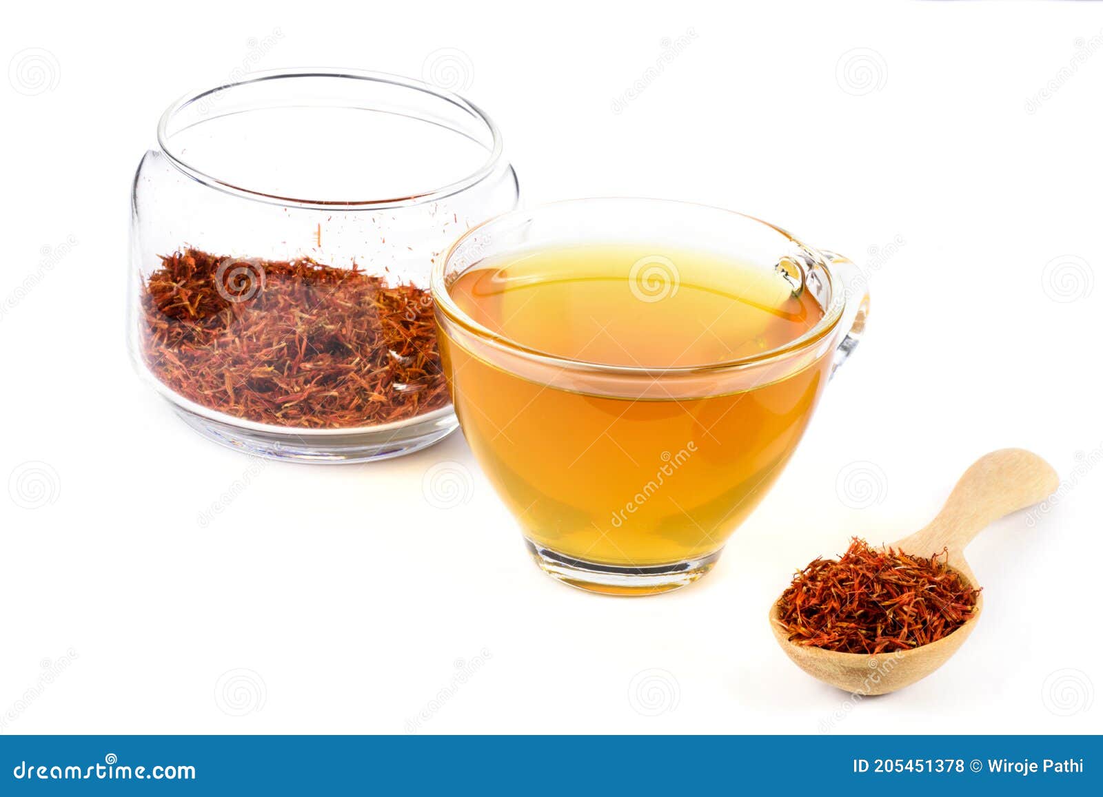 Safflower Herbal Tea on White Background Stock Photo - Image of saffron ...