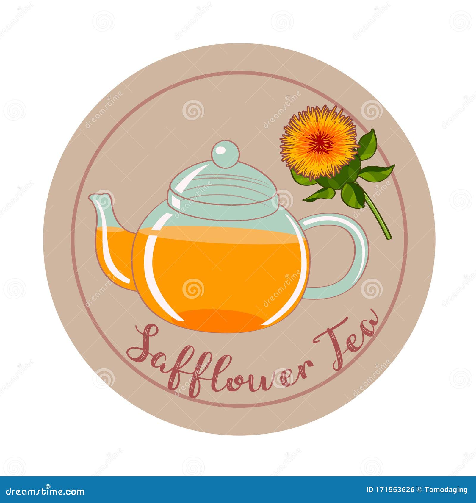 Safflower Tea Modern Flat Design Stock Vector - Illustration of healthy ...