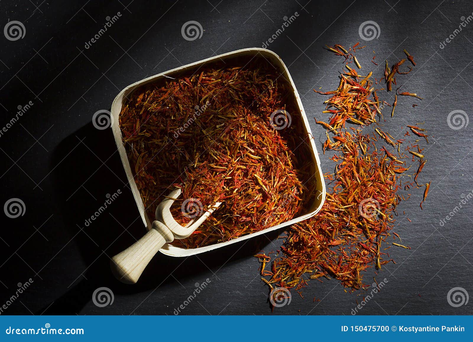 Saffron in a box stock photo. Image of flower, aromatic - 150475700