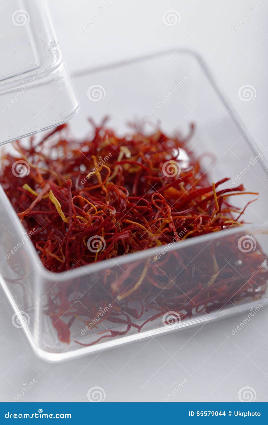 Saffron in a box stock photo. Image of cooking, food - 85579044