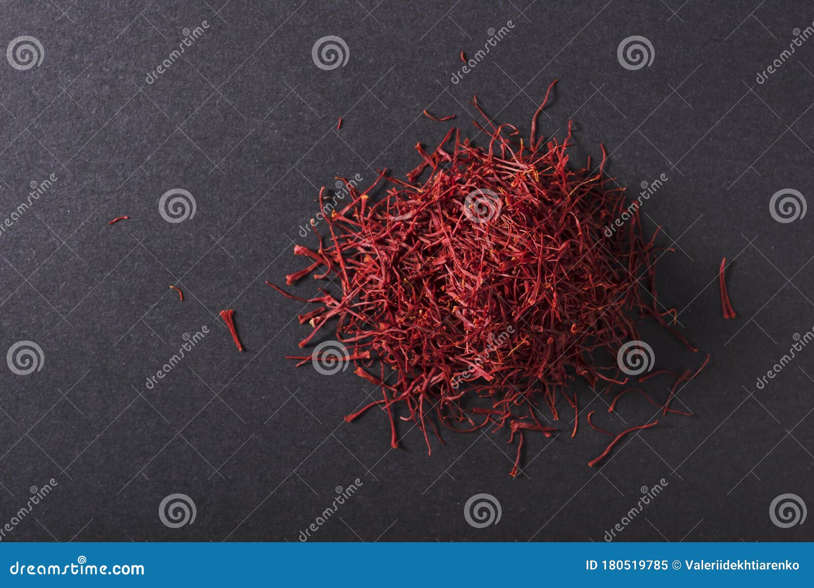 Saffron Crocus Threads on Black Wooden Background, Full Frame, View ...
