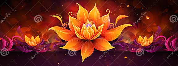 Saffron diwali banner stock illustration. Illustration of auspicious ...