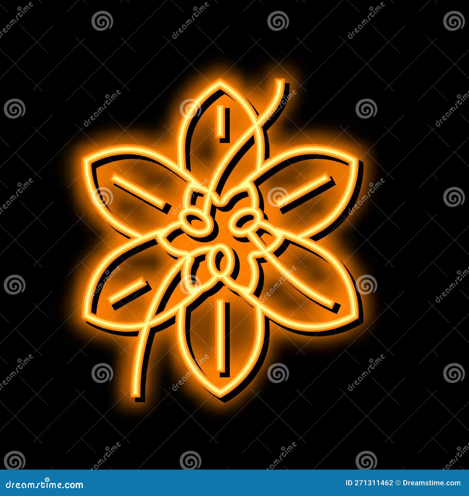 Saffron Flower Bud Neon Glow Icon Illustration Stock Vector ...