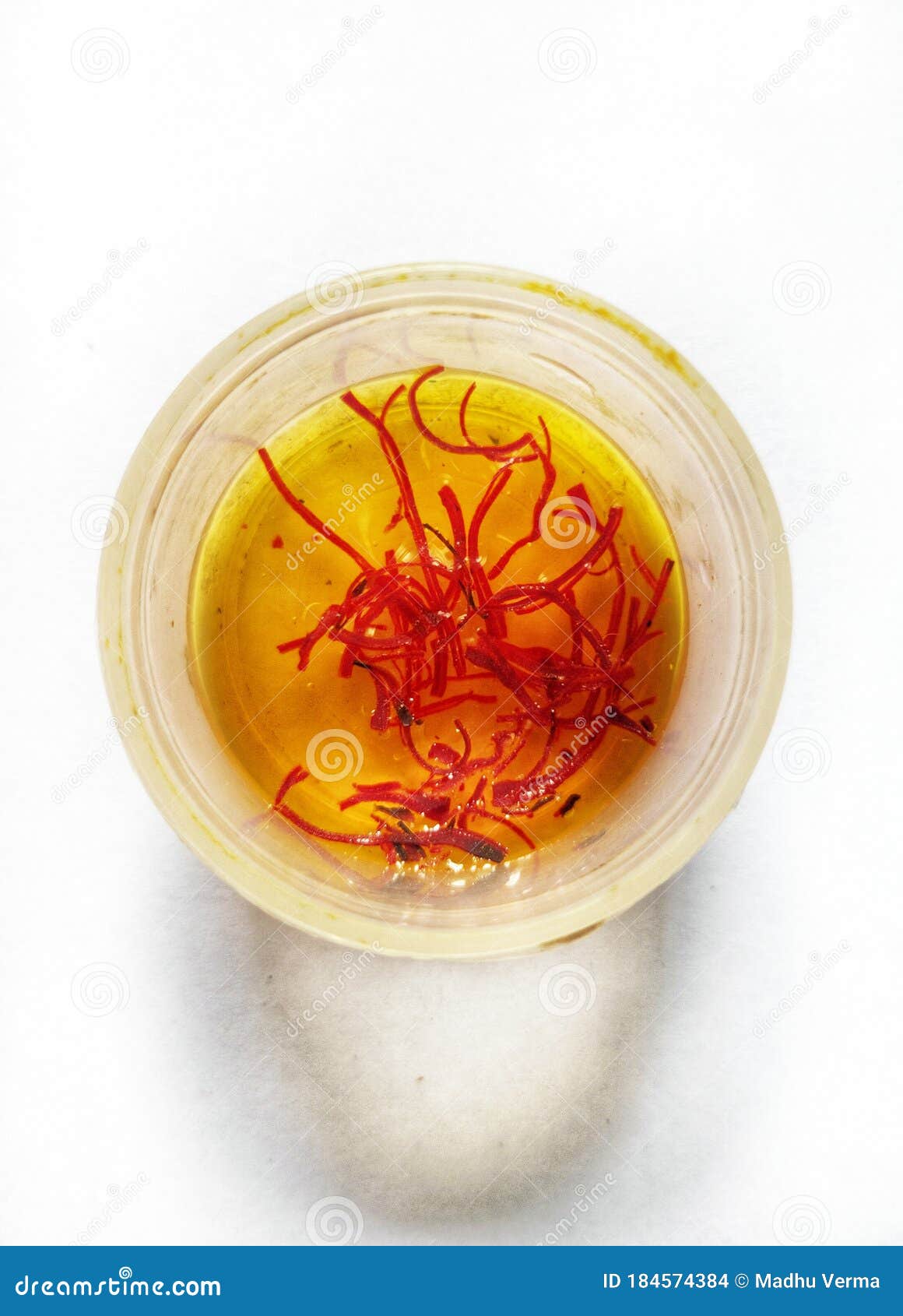 Saffron Kesar Water in Small Container Stock Photo - Image of kesar ...