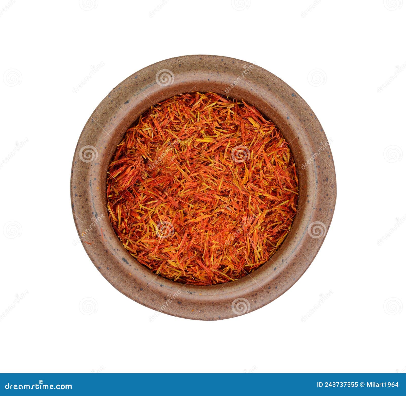 Saffron Pistil in a Bowl on White. Saffron Spice Threads. Stock Image ...