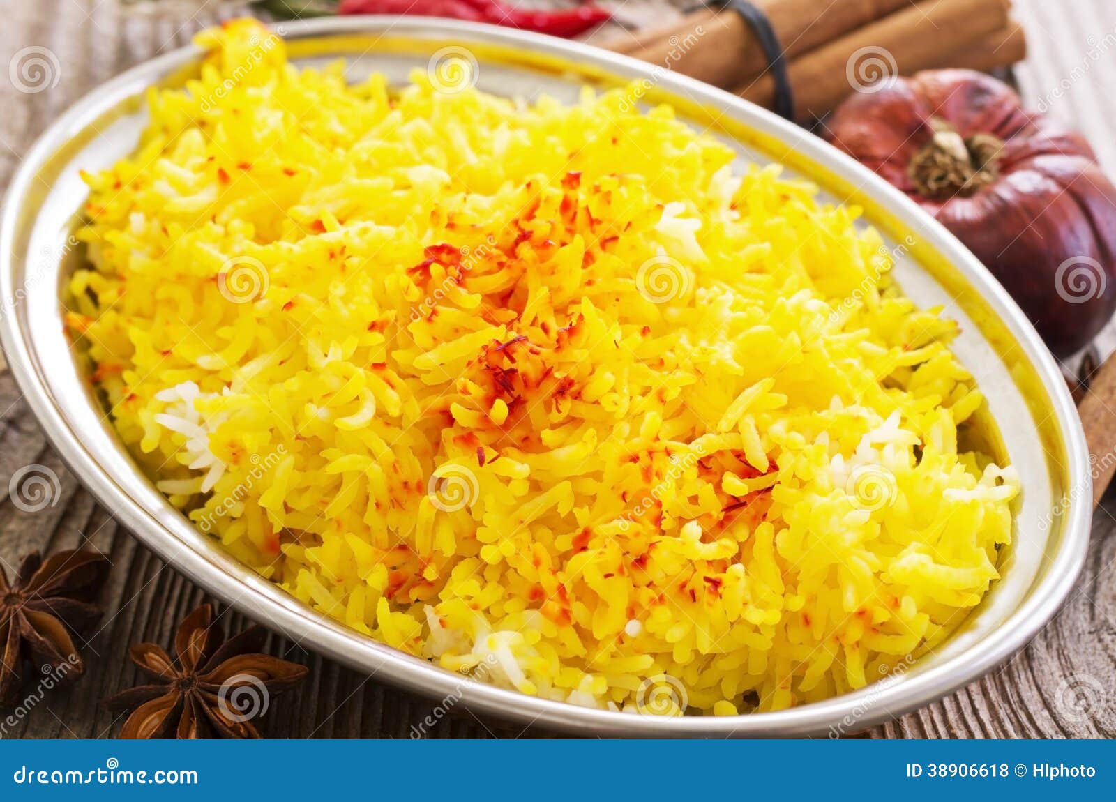 Saffron Rice stock photo. Image of east, damy, indian - 38906618