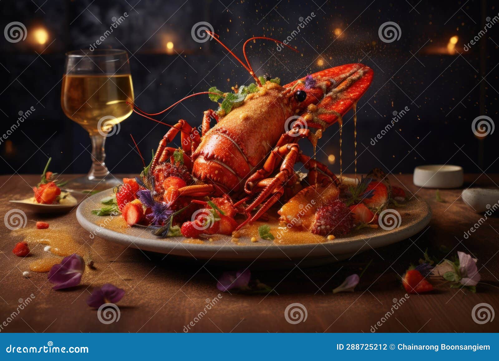 Saffron Risotto with Lobster Stock Illustration - Illustration of ...