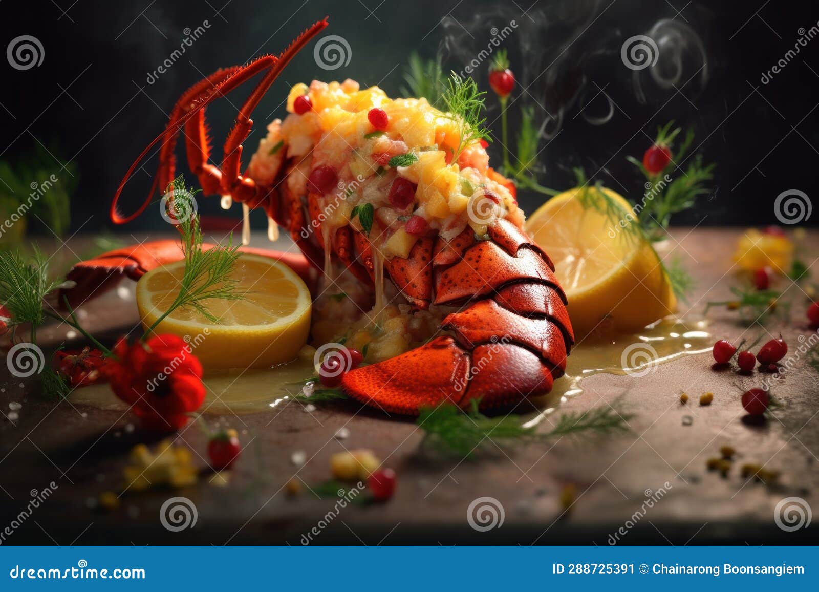 Saffron Risotto with Lobster Stock Illustration - Illustration of rich ...