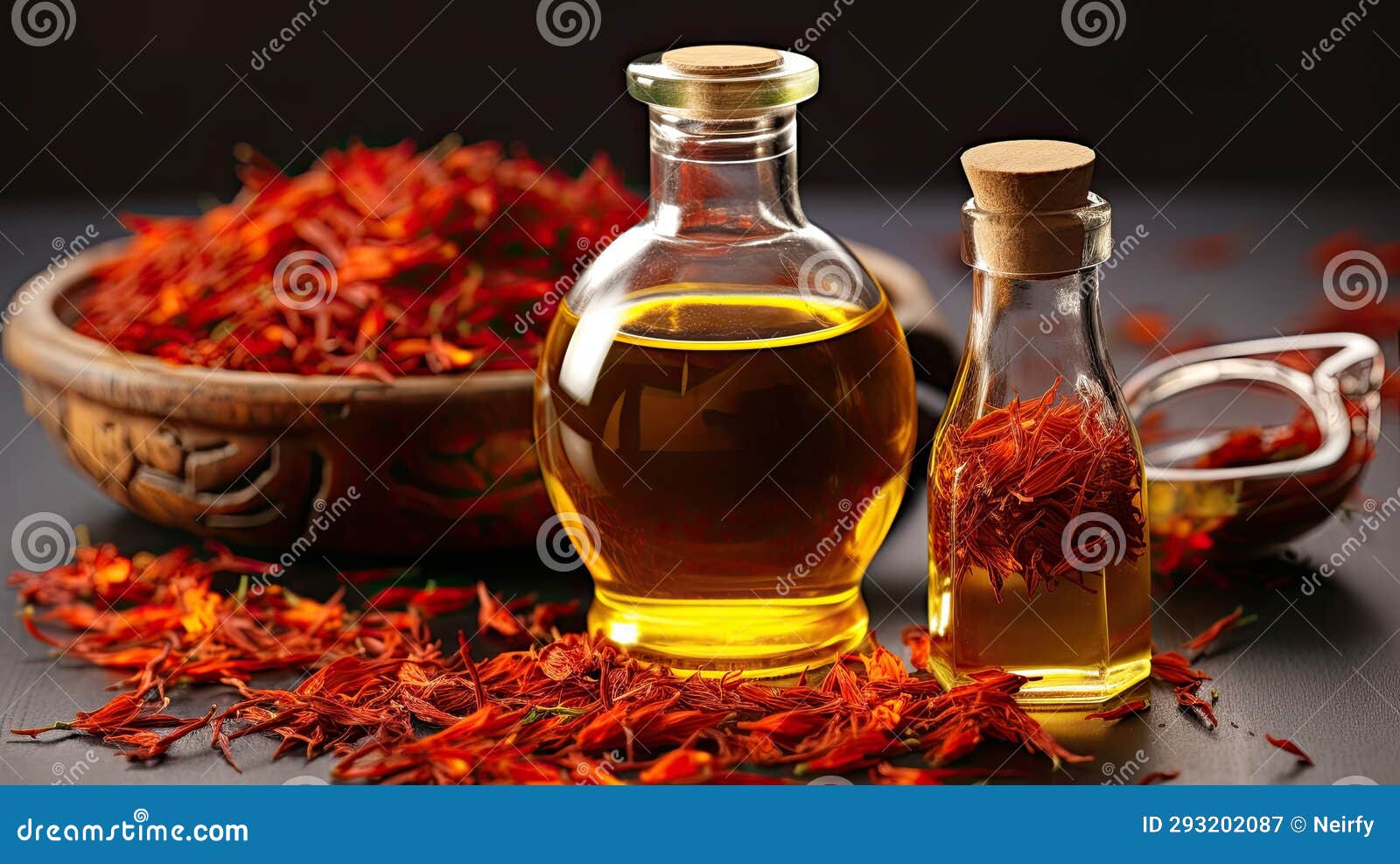 Saffron spice in bottle stock image. Image of herb, organic - 293202087