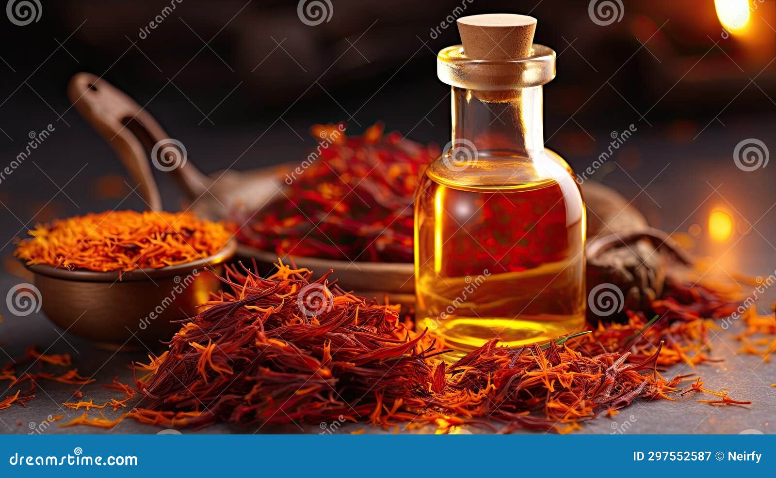 Saffron spice in bottle stock image. Image of liquid - 297552587