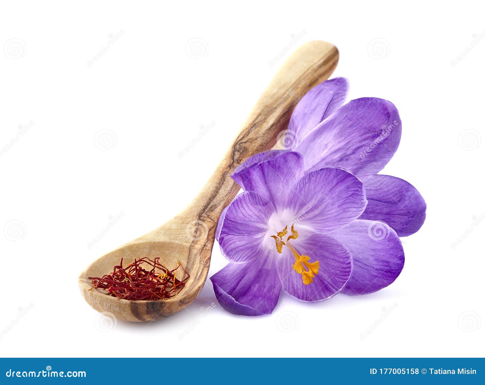 Saffron Spices with Flower in Closeup Stock Photo - Image of plant ...
