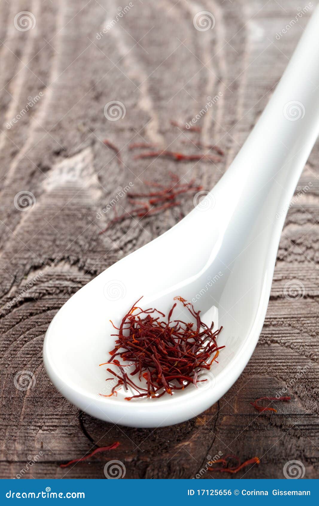 Saffron on spoon stock photo. Image of table, ingredient - 17125656