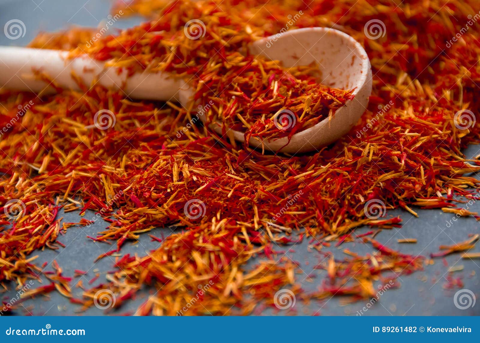Saffron in a Spoon on a Dark Background, Selective Focus, Macro Shot ...