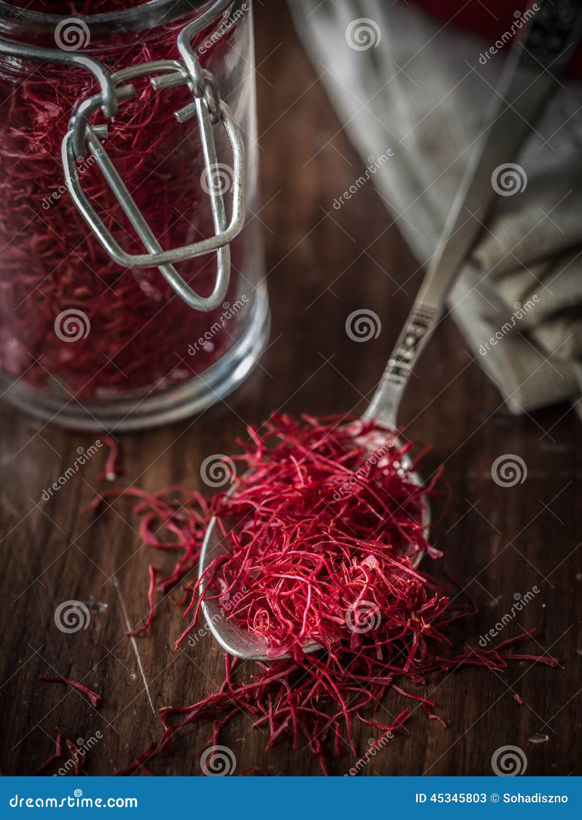Saffron stock image. Image of wooden, spice, rustic, table - 45345803