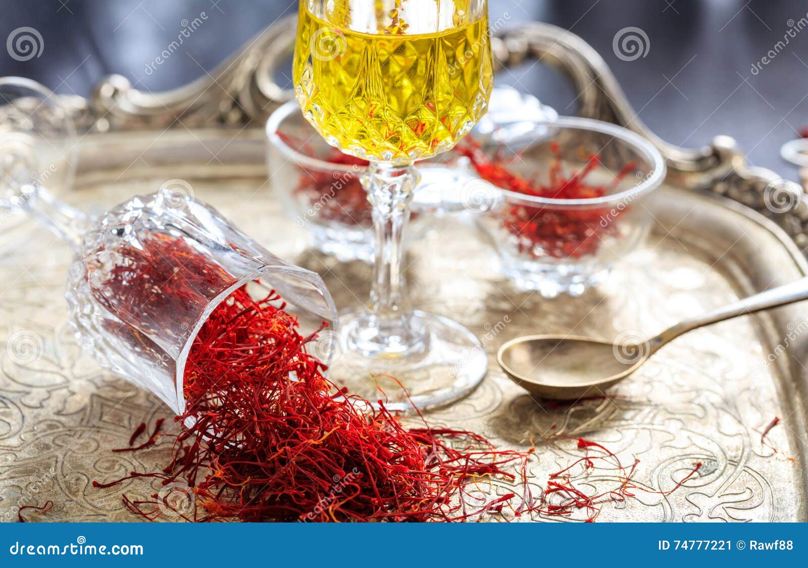 Saffron threads in a tray stock image. Image of saffron - 74777221